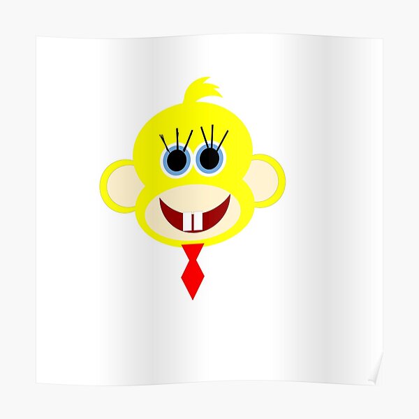 "Smiling bob sponge monkey" Poster for Sale by heyyyyyallll | Redbubble