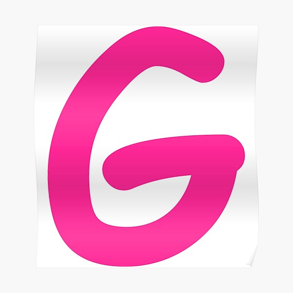 Póster «Pink Letter G Capital Alphabet Regalo de cumpleaños para niñas ...