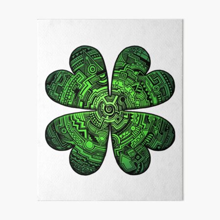 "Zen Doodle Clover Shamrock Bright Green St. Patty's Day Art" Art Board ...