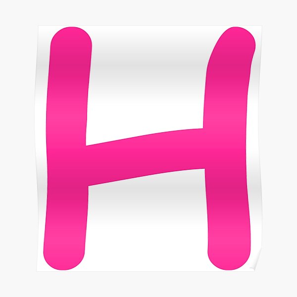 "Pink Letter H Capital Alphabet Girls Birthday Gift" Poster for Sale by ...