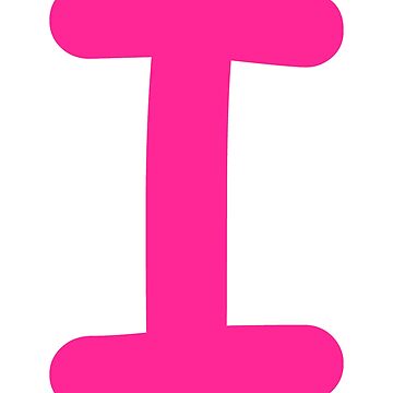 "Pink Letter I Capital Alphabet Girls Birthday Gift" Sticker for Sale ...