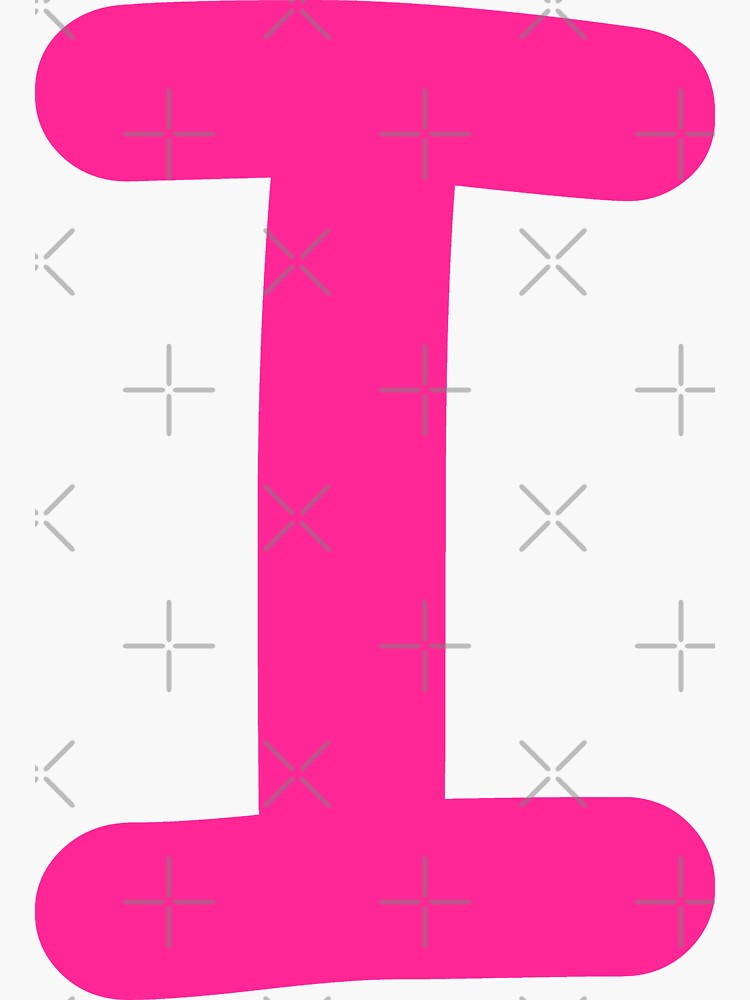 "Pink Letter I Capital Alphabet Girls Birthday Gift" Sticker for Sale ...