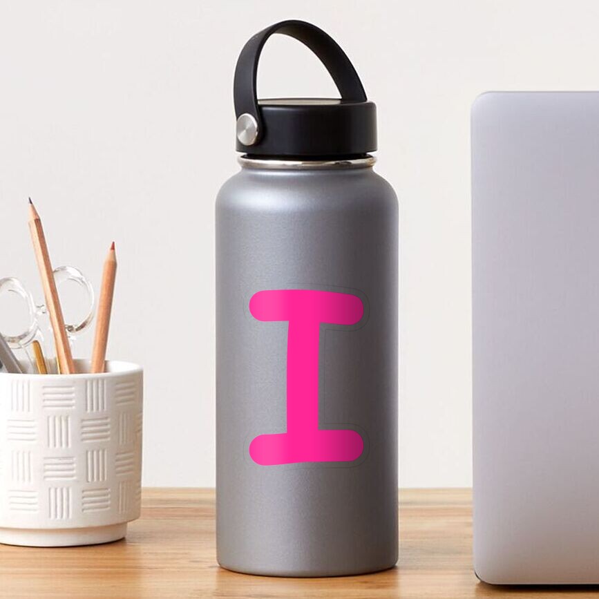 "Pink Letter I Capital Alphabet Girls Birthday Gift" Sticker for Sale ...