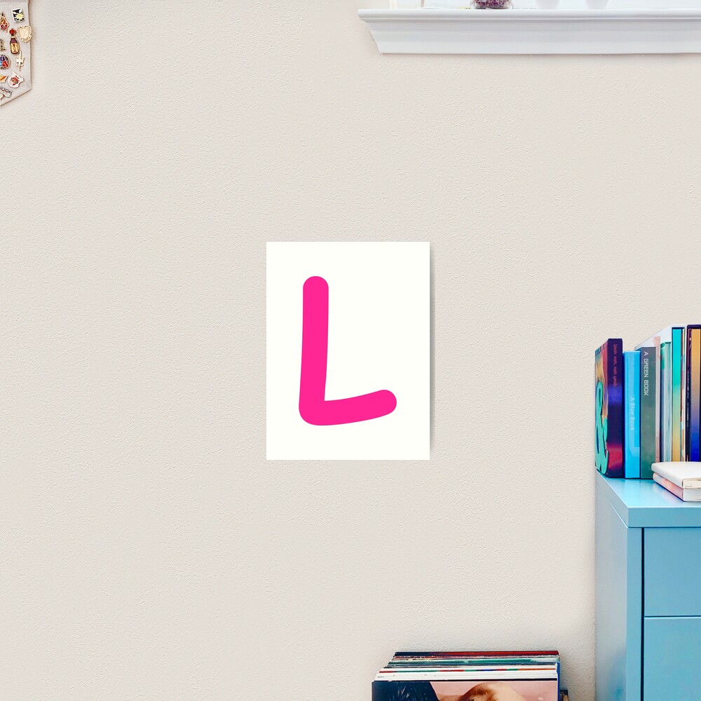 "Pink Letter L Capital Alphabet Girls Birthday Gift" Art Print by ...