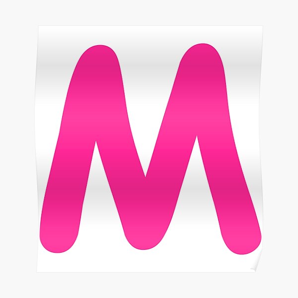 "Pink Letter M Capital Alphabet Girls Birthday Gift" Poster for Sale by ...