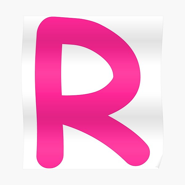"Pink Letter R Capital Alphabet Girls Birthday Gift" Poster for Sale by ...
