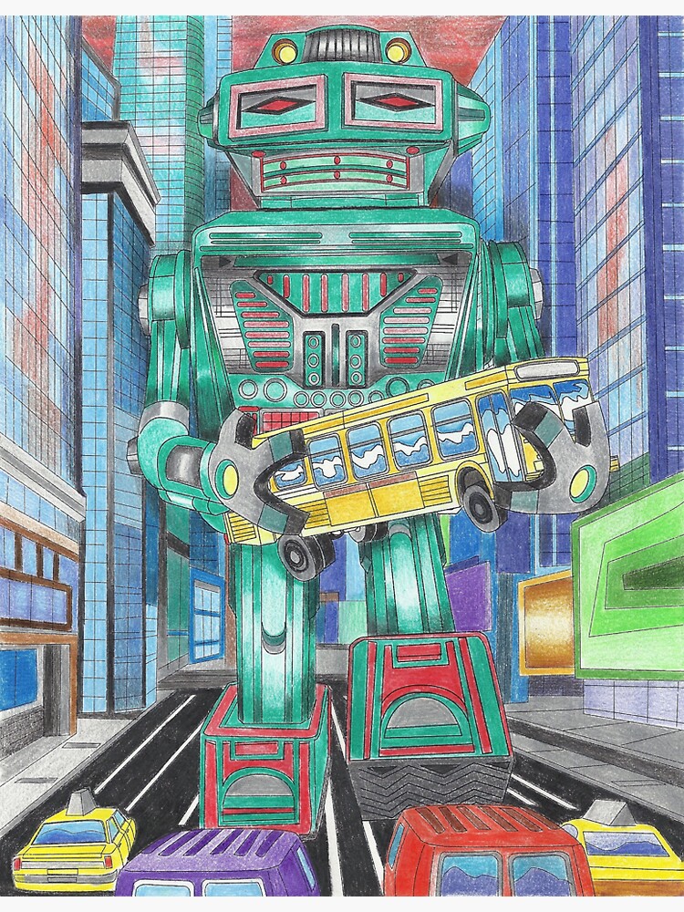 "Retro Robot - Robots, Space" Sticker for Sale by lightburstmedia ...