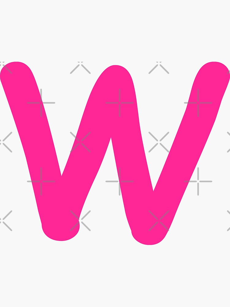 "Pink Letter W Capital Alphabet Girls Birthday Gift" Sticker for Sale ...