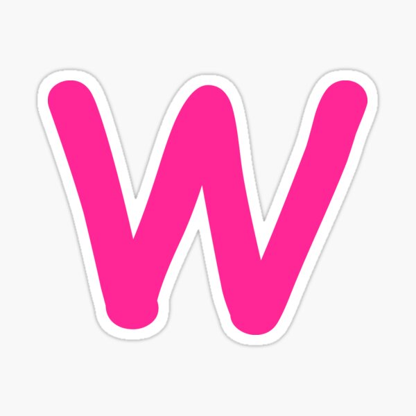 "Pink Letter W Capital Alphabet Girls Birthday Gift" Sticker for Sale ...