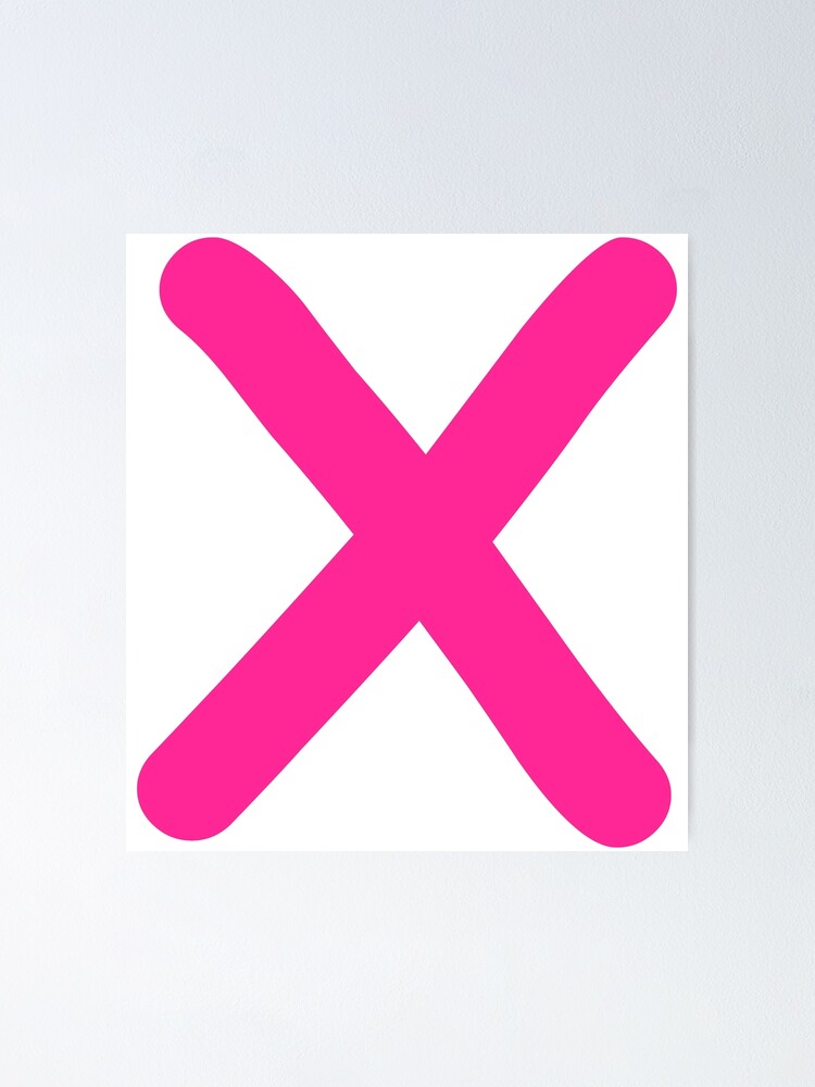 "Pink Letter X Capital Alphabet Girls Birthday Gift" Poster for Sale by ...