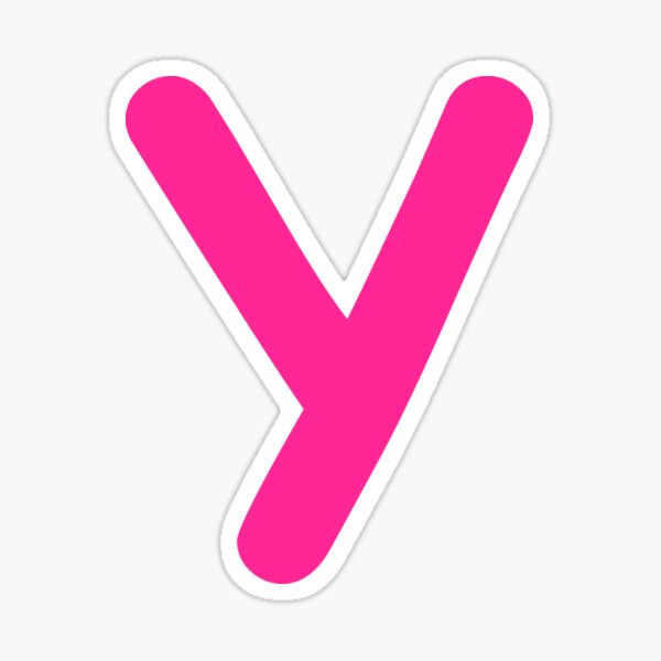 "Pink Letter Y Capital Alphabet Girls Birthday Gift" Sticker for Sale ...