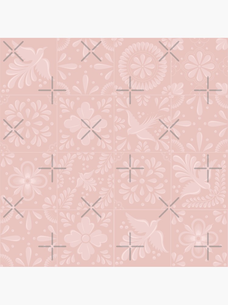 "Mexican Pale Pink Talavera Tile Pattern by Akbaly" Sticker for Sale by ...