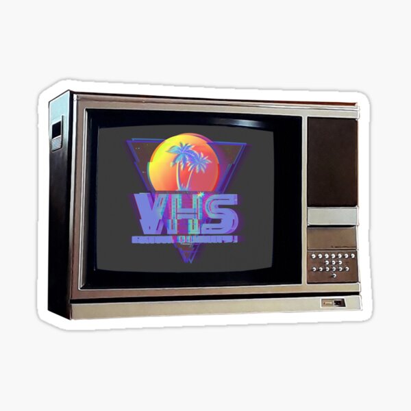 "TV SET / VHS # 4 (palms & grid) (GLITCHED)" Sticker for Sale by RICK ...