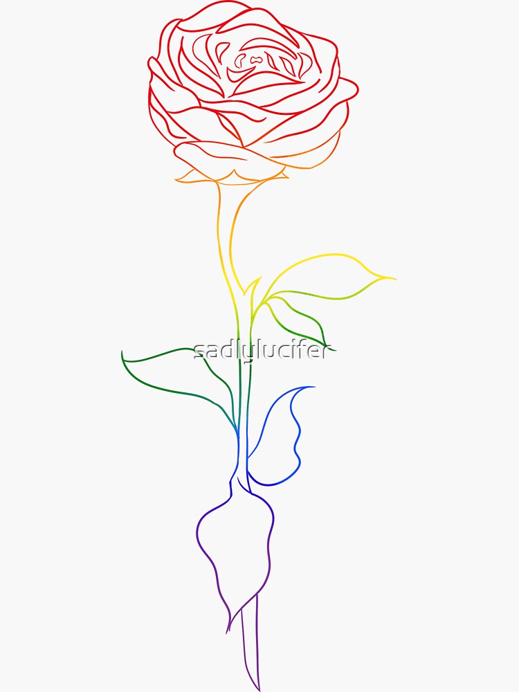 "Pride rose: Pride flag" Sticker for Sale by sadlylucifer | Redbubble