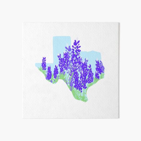 "Texas Shaped Bluebonnets" Art Board Print by DriftwoodDesign | Redbubble
