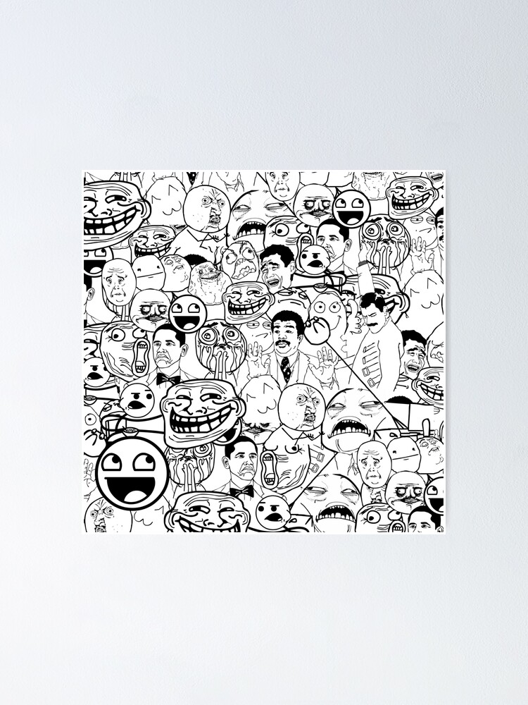 "Old School All Kind of MEME Pattern" Poster for Sale by Akirinha ...