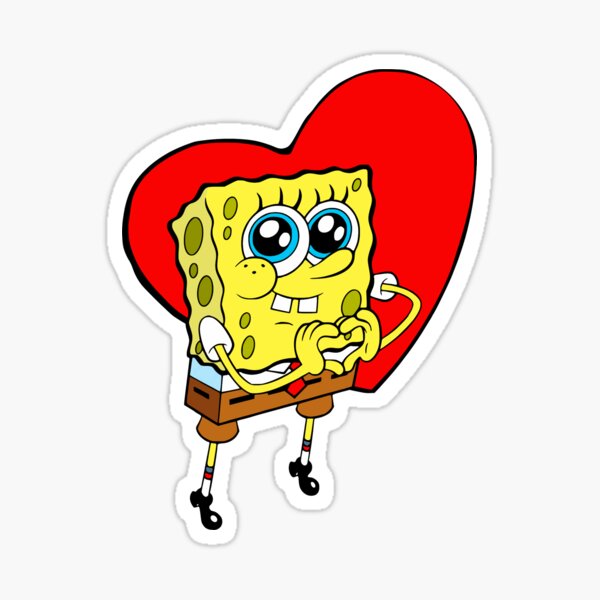 "SpongeBob ️ #Heart" Sticker for Sale by CorpsMotRang | Redbubble