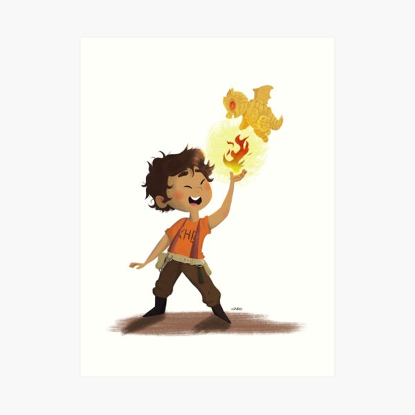 "Leo Valdez and Festus the Dragon" Art Print by caroboum | Redbubble