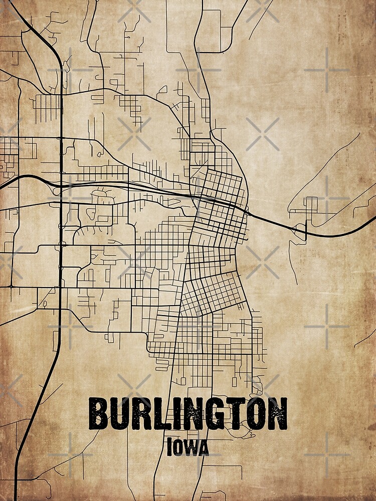 Vintage Burlington Iowa Map | Vintage Map Of Burlington Iowa ...