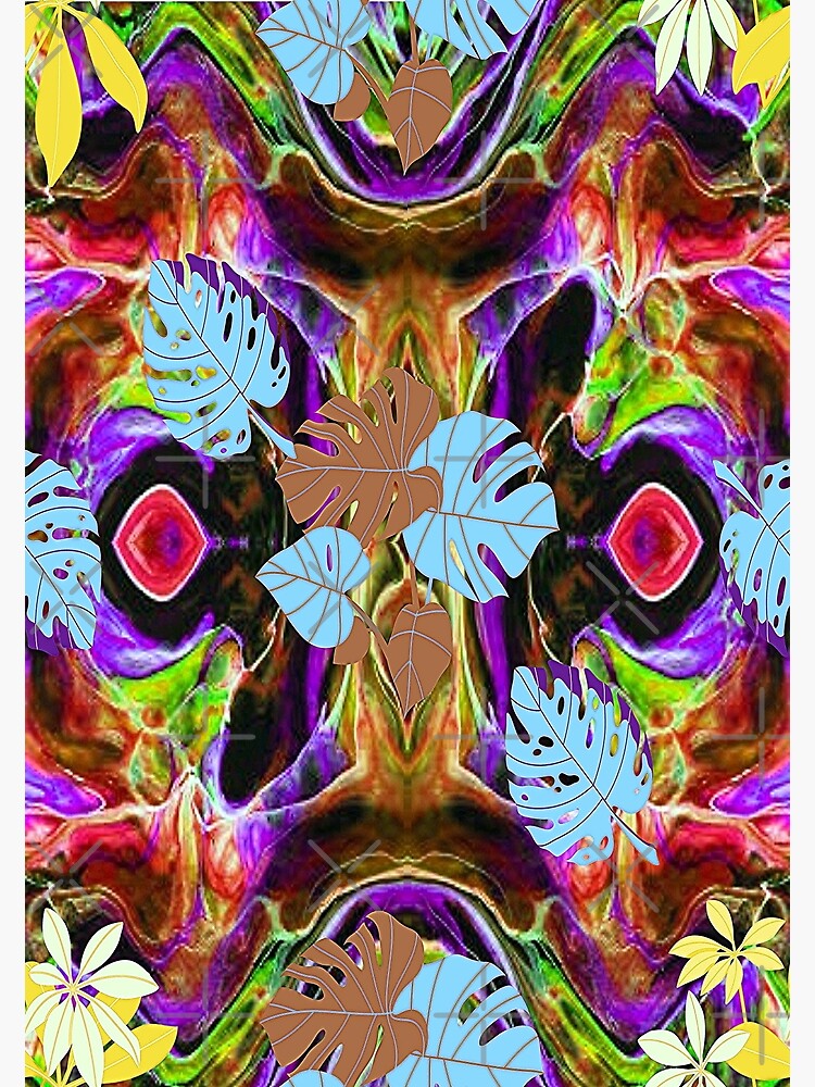 "Fantacy Forest Psychedelic Pattern with Leaves, 2,Graphic Psychedelic ...