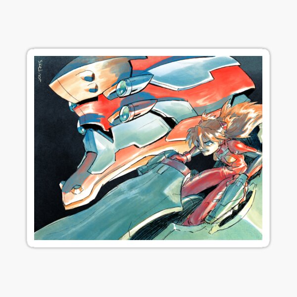 "Asuka and Unit-02" Sticker for Sale by skelinor | Redbubble