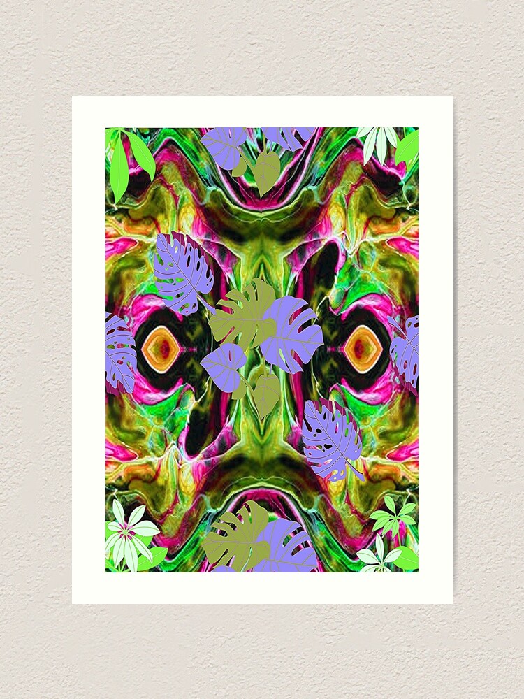 "Fantasy Forest Psychedelic Pattern with Leaves, 3,Graphic Psychedelic ...