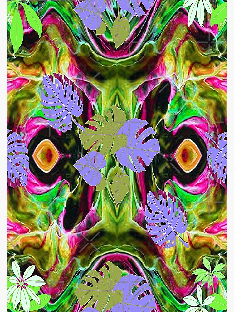 "Fantasy Forest Psychedelic Pattern with Leaves, 3,Graphic Psychedelic ...