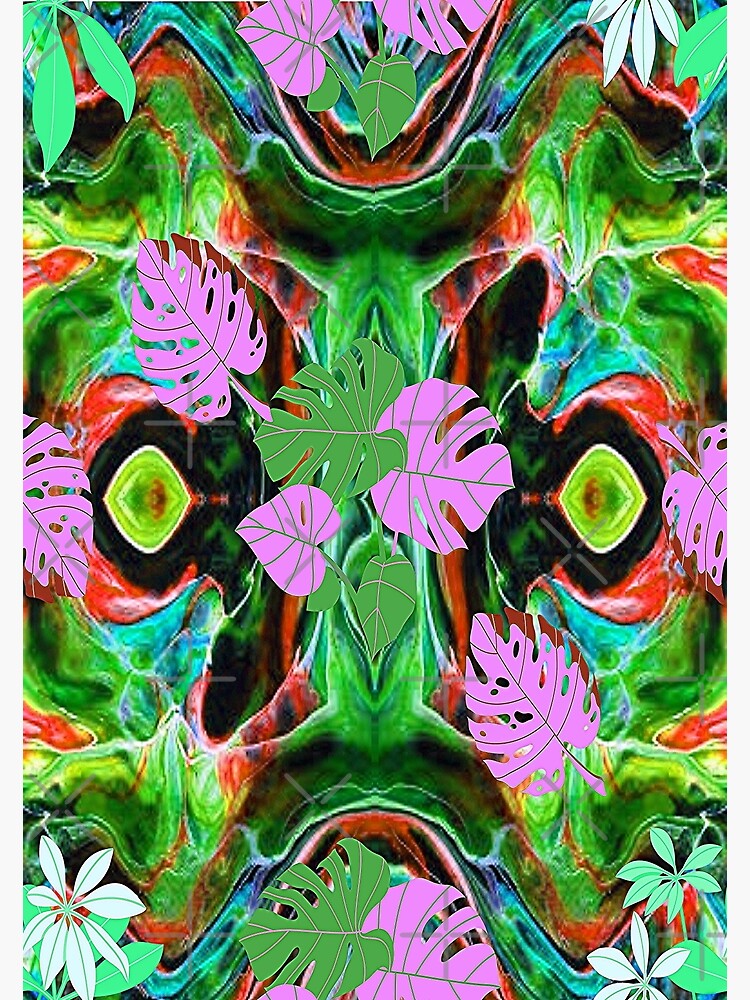 "Fantasy Forest Psychedelic Pattern with Leaves, 4,Graphic Psychedelic ...