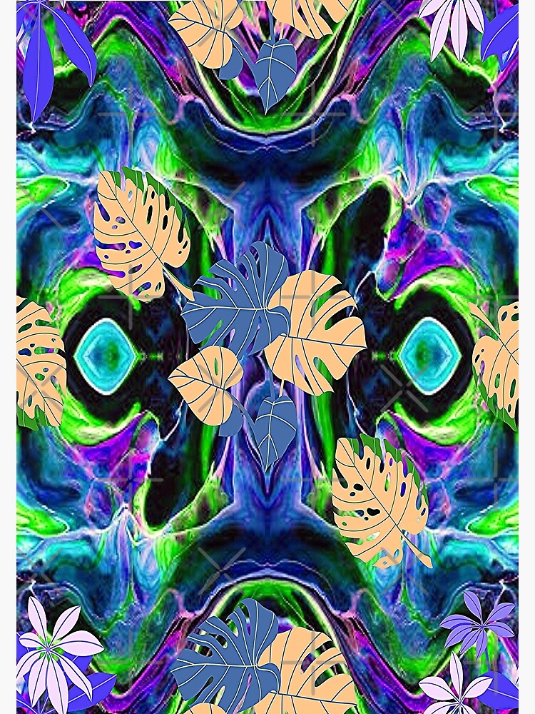 "Fantasy Forest Psychedelic Pattern with Leaves, 5,Graphic Psychedelic ...