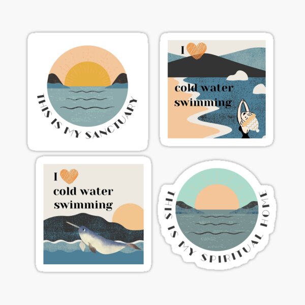 "Swimming lovers sticker pack cold water swimming wild swimming ...