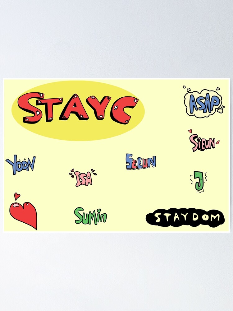 "*Order Medium/ Large* STAYC -ASAP All Members Names " Poster for Sale ...