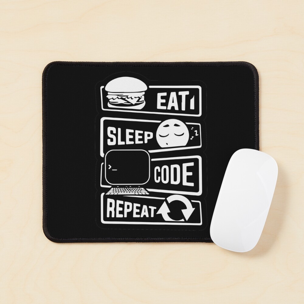 "Eat Sleep Code Repeat" Sticker for Sale by designdroplet | Redbubble