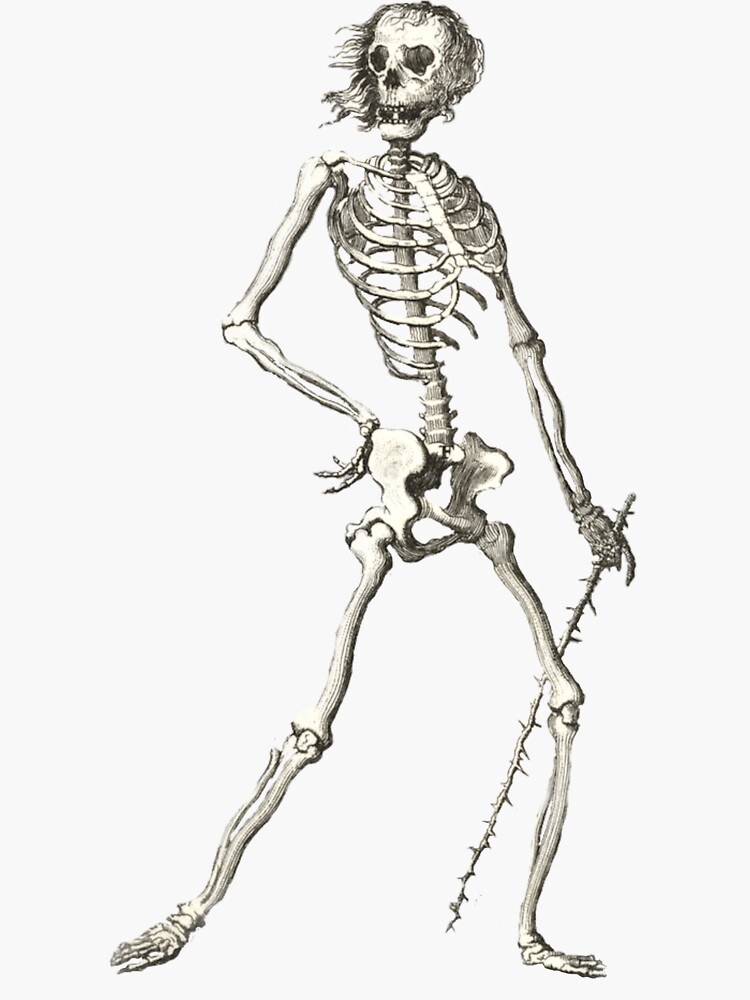 "Heroic Dancing Skeleton Memento Mori " Sticker for Sale by ...