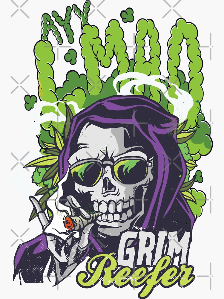 "Grim Reefer halloween" Sticker for Sale by TRIBExSPACE | Redbubble