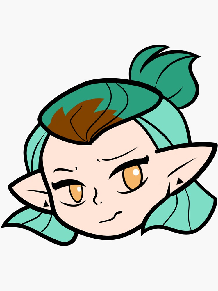 "Amity with green hair" Sticker for Sale by Lil-cat | Redbubble