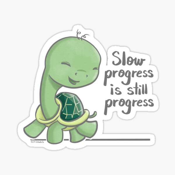 "Slow Progress Turtle" Sticker for Sale by glachhabria | Redbubble