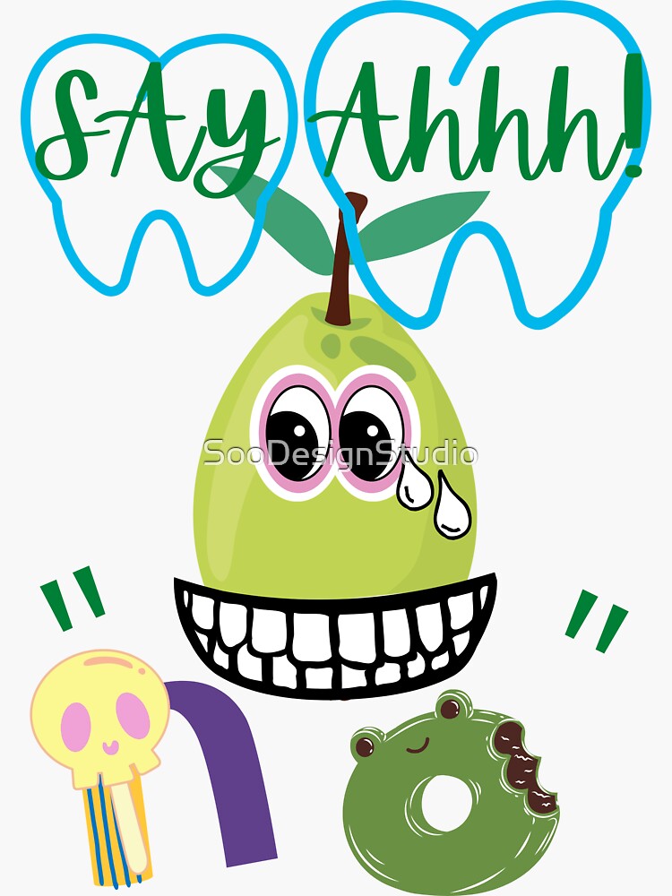 "Say Ahhh!" Sticker for Sale by SooDesignStudio | Redbubble