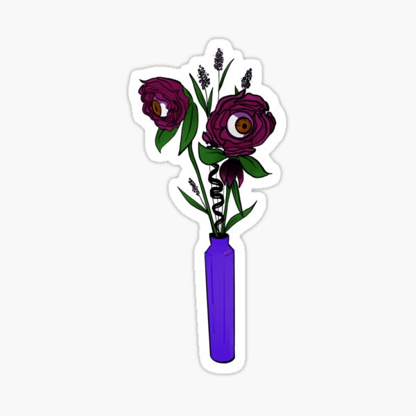 "Spooky Eyeball Flowers" Sticker for Sale by pinestrawroot | Redbubble