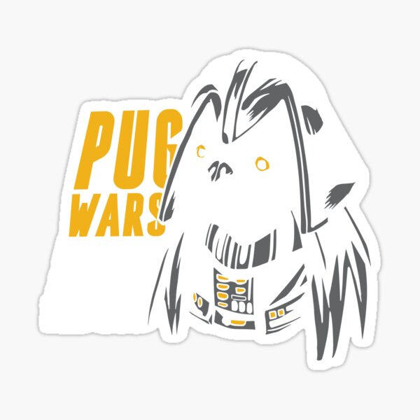 "pug wars " Sticker for Sale by TRIBExSPACE | Redbubble