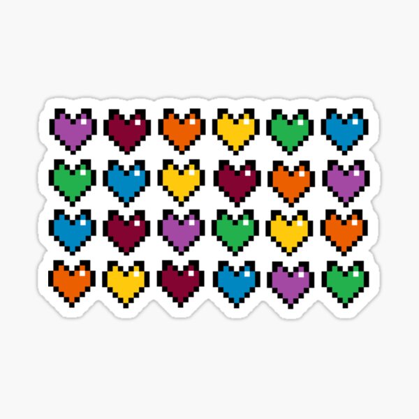 "RAINBOW PIXEL HEARTS pattern" Sticker for Sale by alessialexx | Redbubble