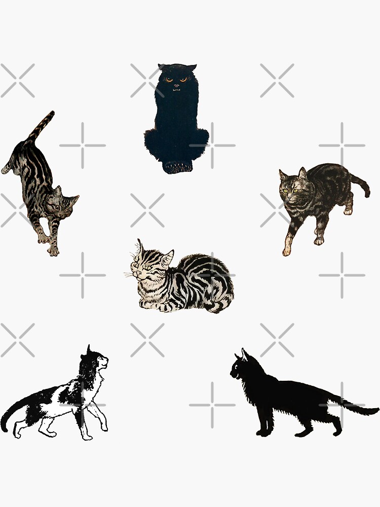 "Arthur Rackham- Cats" Sticker for Sale by Dreamflight | Redbubble