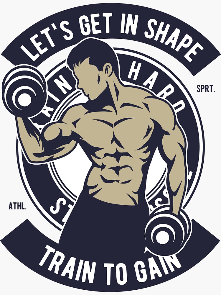 "Gym | Train to Gain" Sticker for Sale by HASSANBADRI2050 | Redbubble
