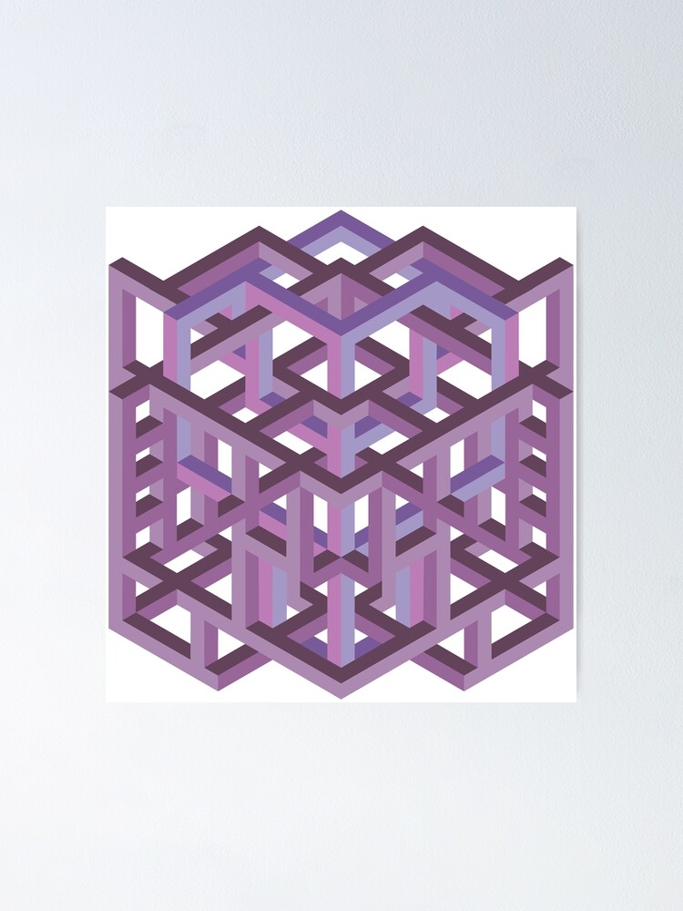 "Cube Optical Illusion " Poster for Sale by zadejohnston | Redbubble