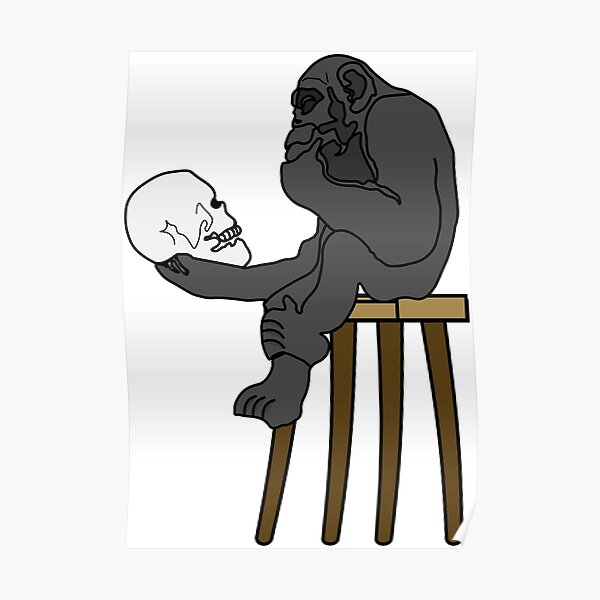 "Darwin evolution Ape Thinker with skull design great gift for men and ...