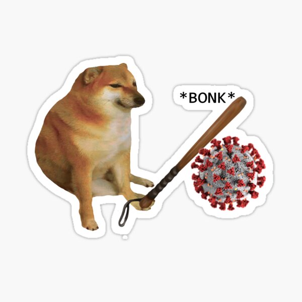 "Cheems Bonk Corona virus" Sticker for Sale by Introvertz | Redbubble