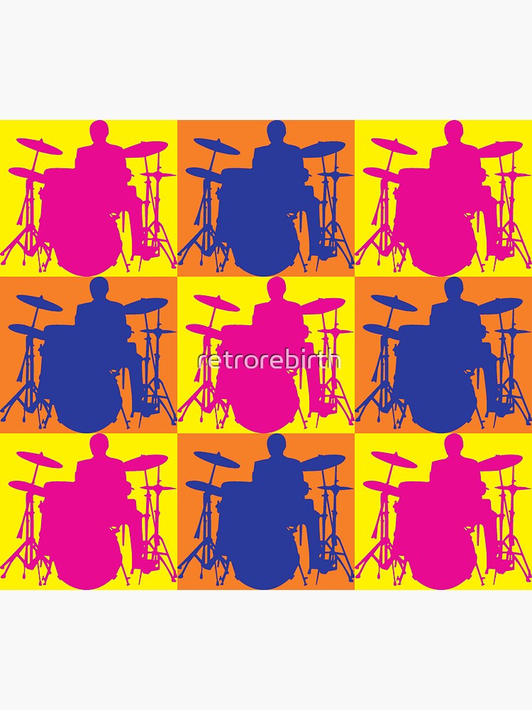 "Pop Art Drummer" Sticker for Sale by retrorebirth | Redbubble