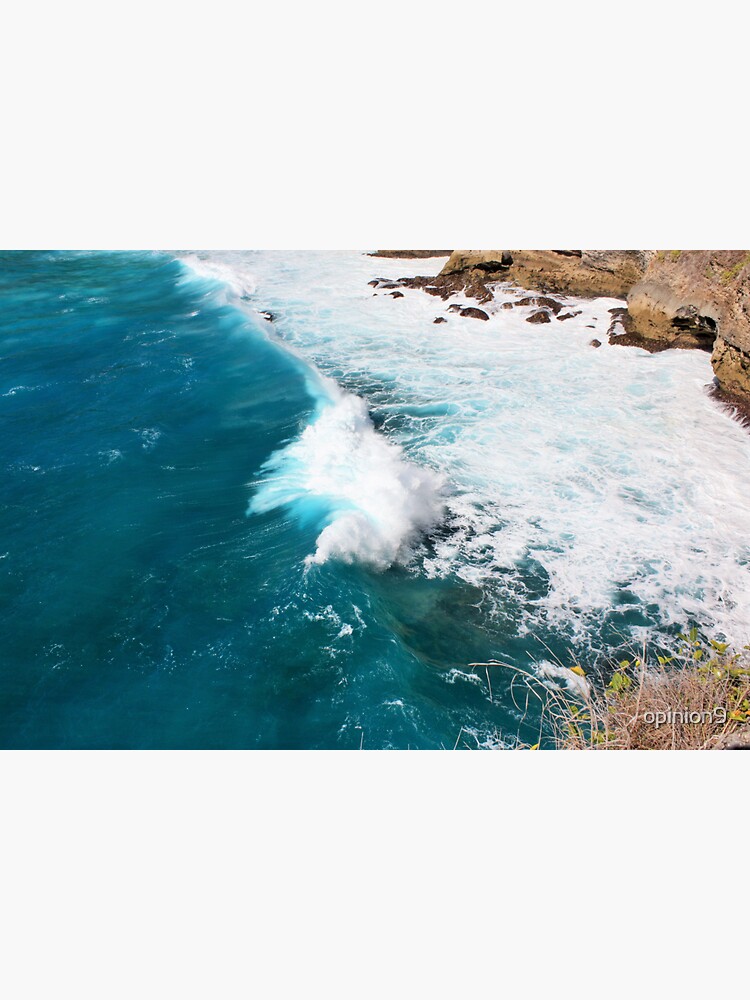"Waves breaking in blue water, Nusa Penida, Indonesia" Sticker for Sale ...