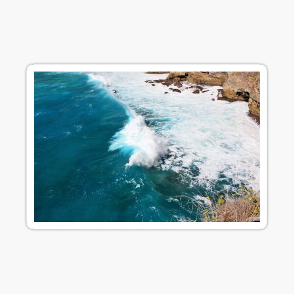 "Waves breaking in blue water, Nusa Penida, Indonesia" Sticker for Sale ...