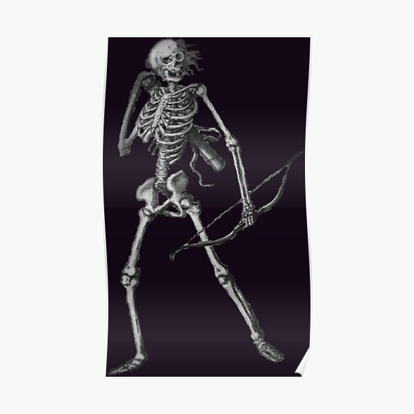 "Skeleton with Bow and Arrow Memento Mori" Poster for Sale by ...