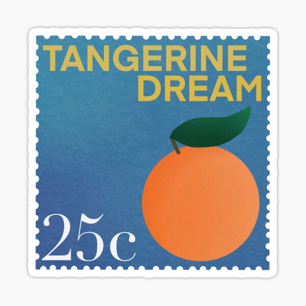 "Tangerine Dream Stamp" Sticker for Sale by shalomarcega | Redbubble